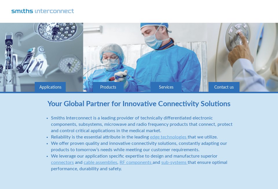 Smiths Interconnect - Medical Technology | Issue 26 | April 2020