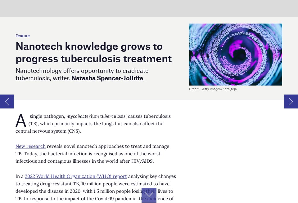 Nanotech knowledge grows to progress tuberculosis treatment - Medical ...