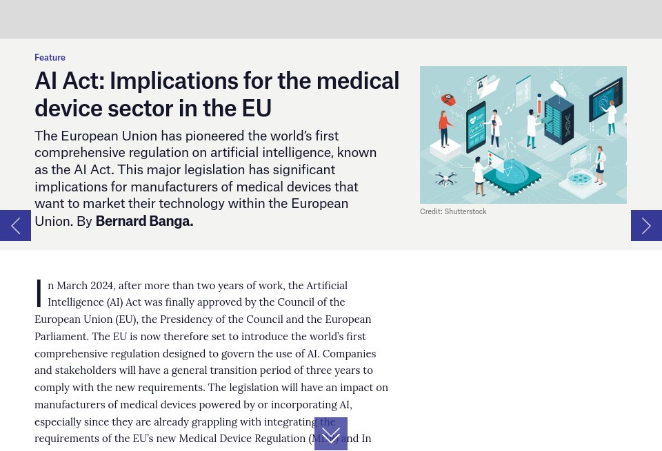 AI Act: Implications for the medical device sector in the EU - Medical ...