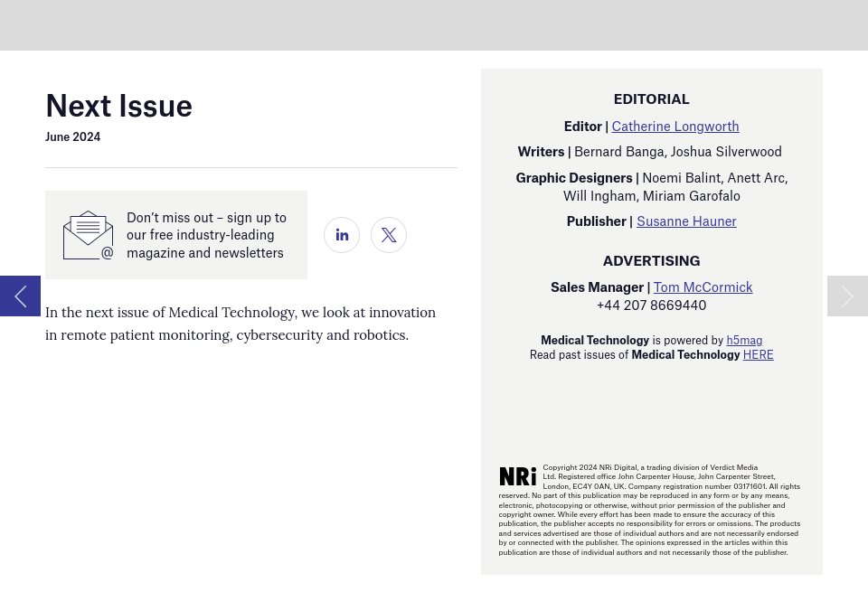 Next issue - Medical Technology | Issue 73 | April 2024