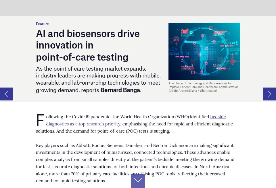 AI and biosensors drive innovation in point-of-care testing - Medical ...