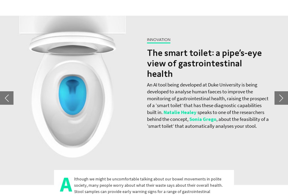 The smart toilet: a pipe’s-eye view of gastrointestinal health ...