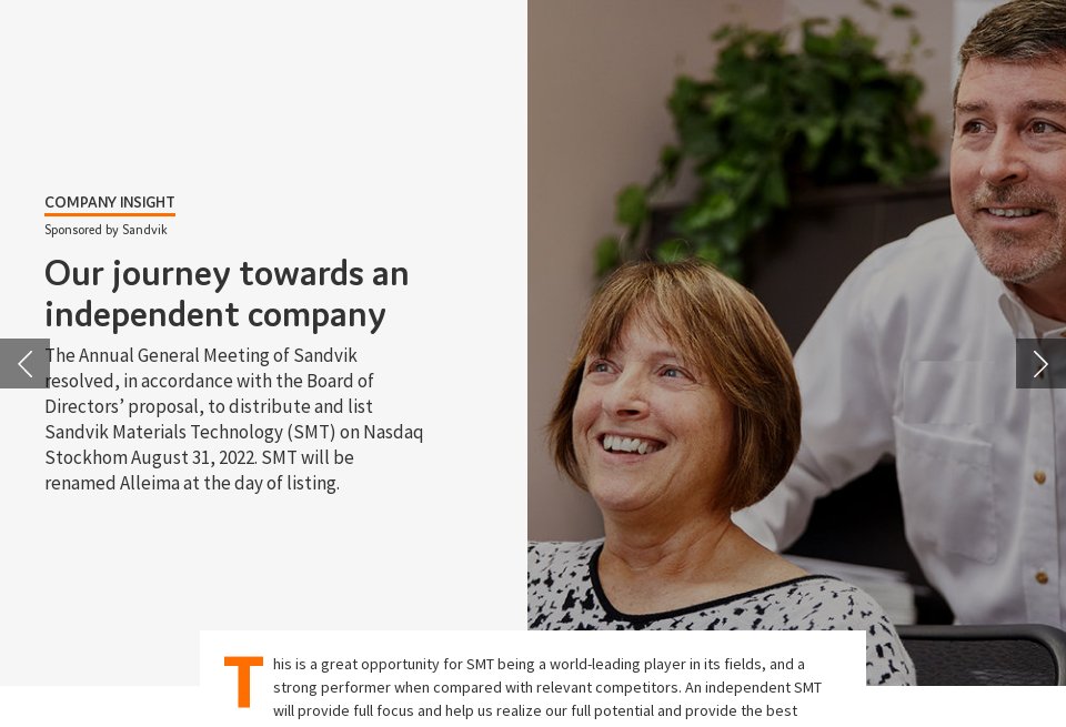 Sandvik Company Insight - Medical Technology | Issue 53 | August 2022