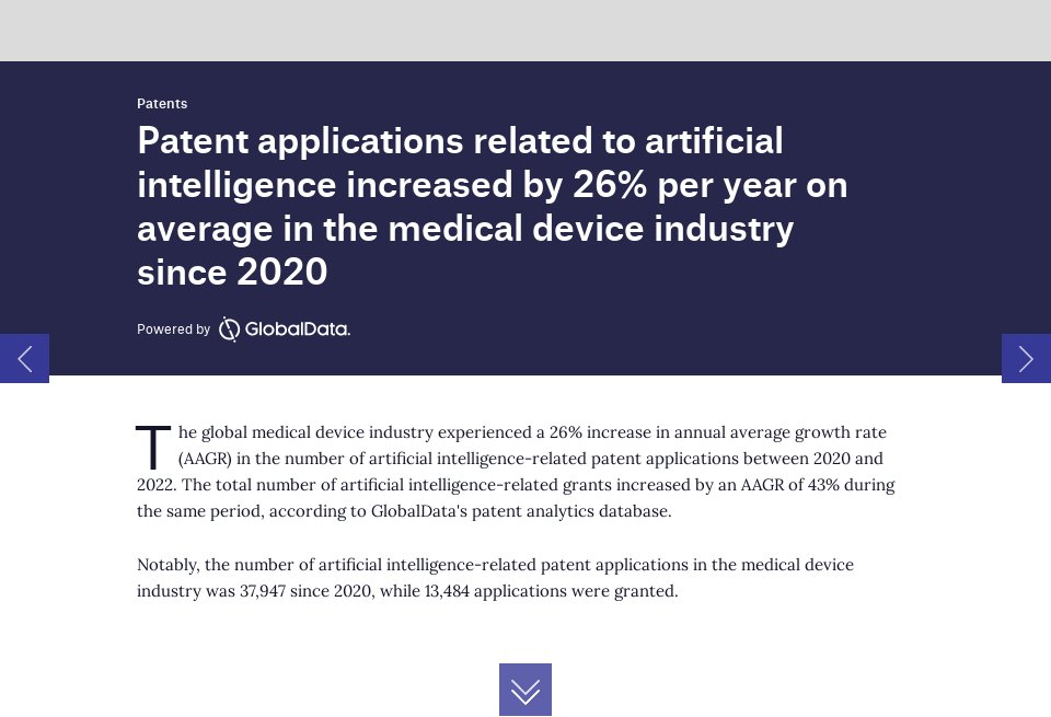 Artificial intelligence patent in the global medical device industry ...