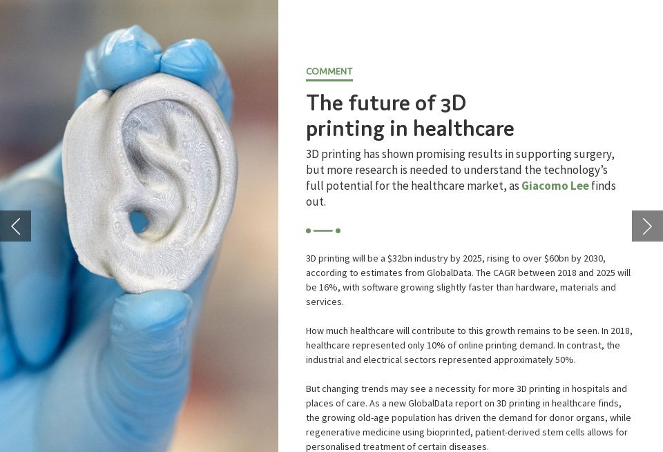 The future of 3D printing in healthcare - Medical Technology | Issue 46 ...