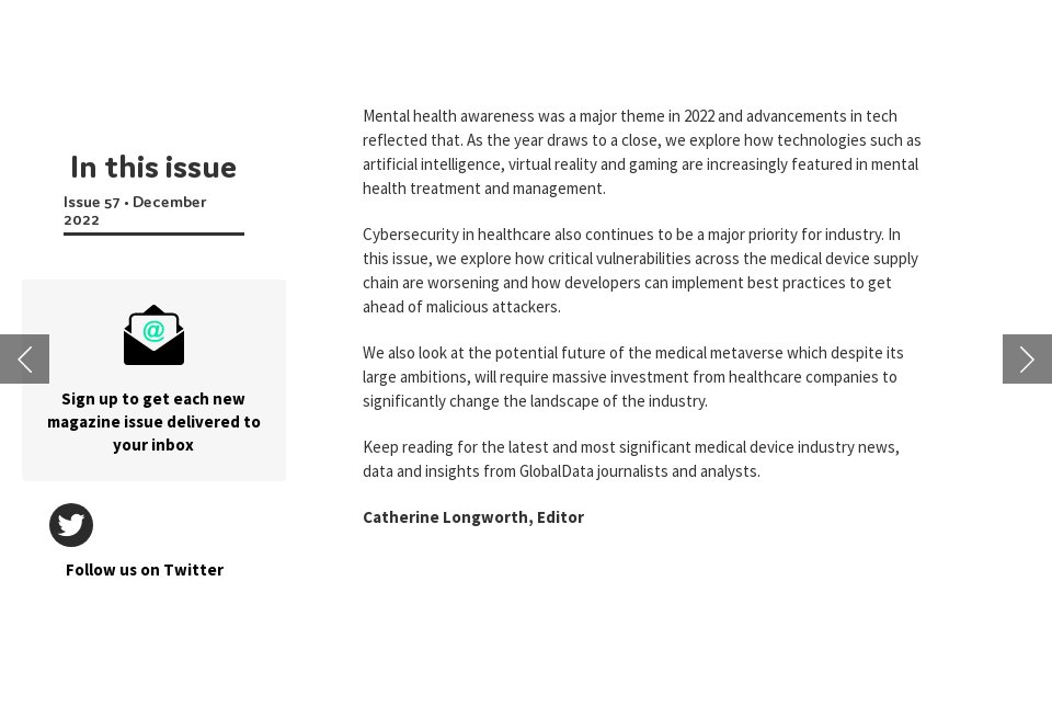 Contents - Medical Technology | Issue 57 | December 2022