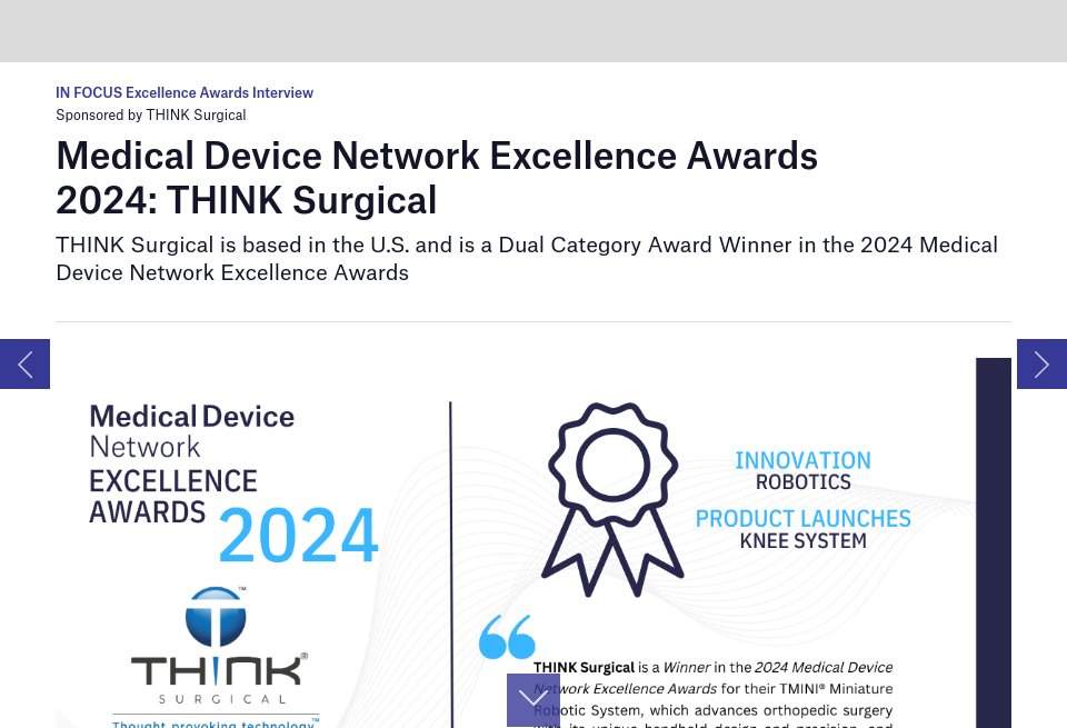 Excellence Awards 2024: THINK Surgical - Medical Technology | Issue 81 ...