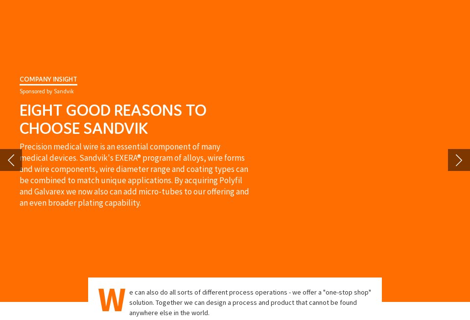 Sandvik Company Insight - Medical Technology | Issue 48 | February 2022