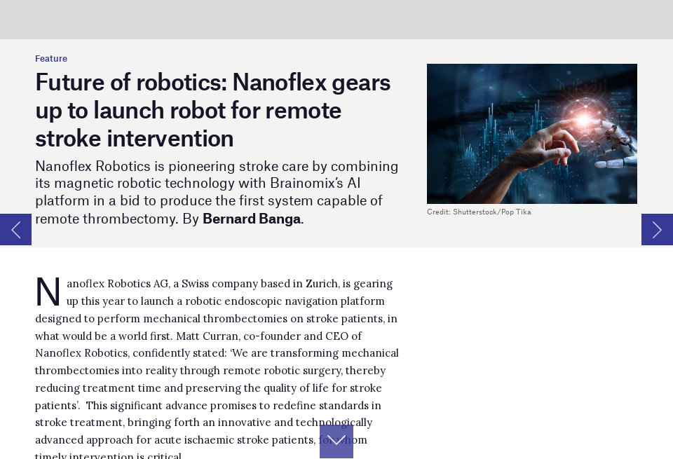 Future of robotics: Nanoflex gears up to launch robot for remote stroke interven - Medical ...