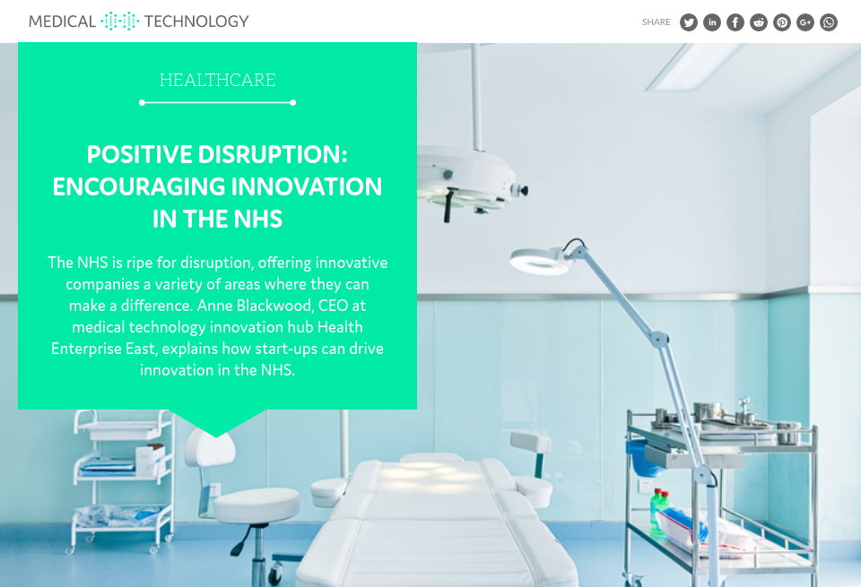 Positive disruption: Encouraging innovation in the NHS - Medical ...