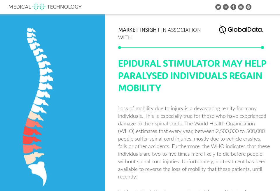 Epidural stimulator may help paralysed individuals regain mobility ...