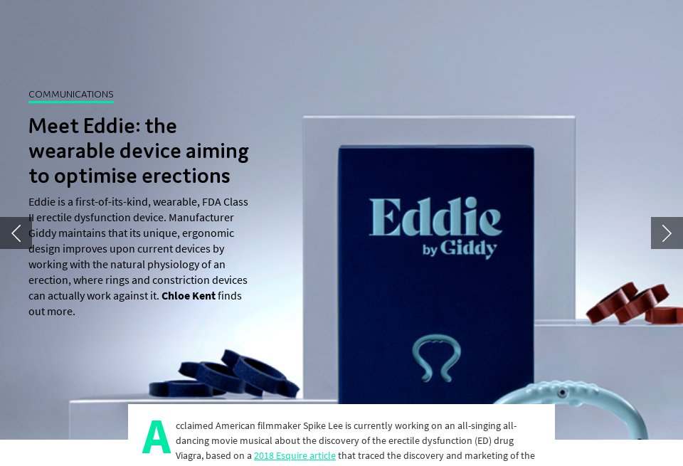 Meet Eddie: the wearable device aiming to optimise erections - Medical ...