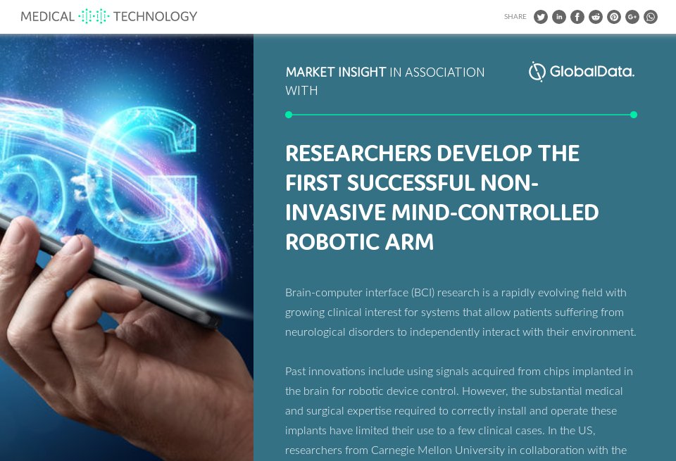 Researchers develop the first successful non-invasive mind-controlled robotic ar - Medical ...
