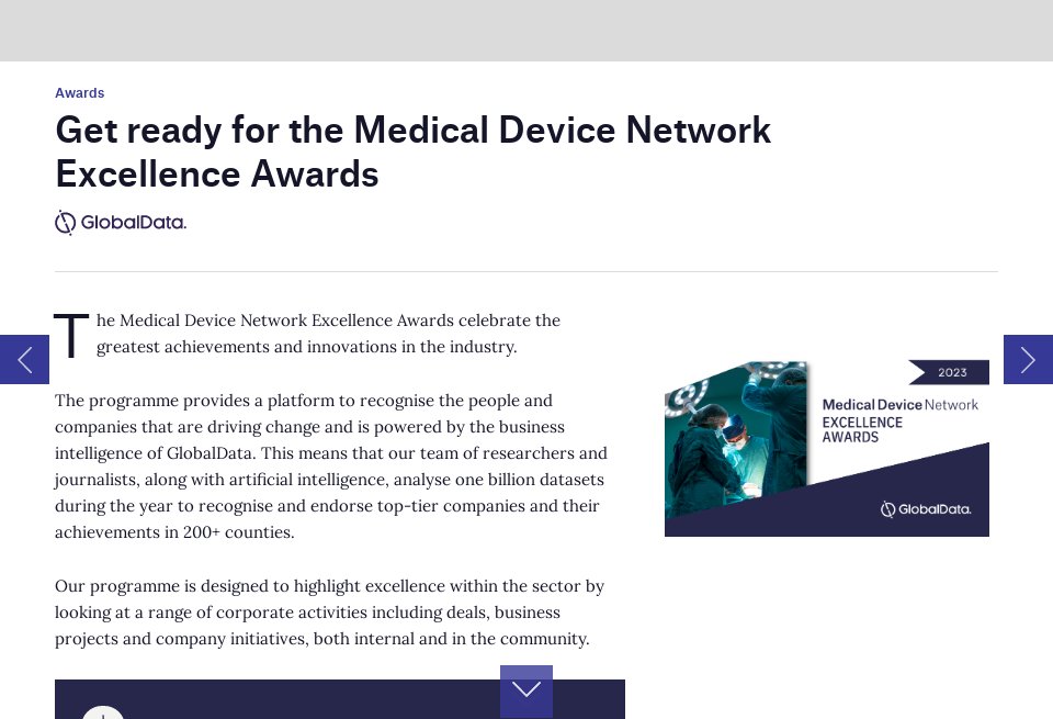 Get ready for the Medical Device Network Excellence Awards - Medical Technology | Issue 64 ...
