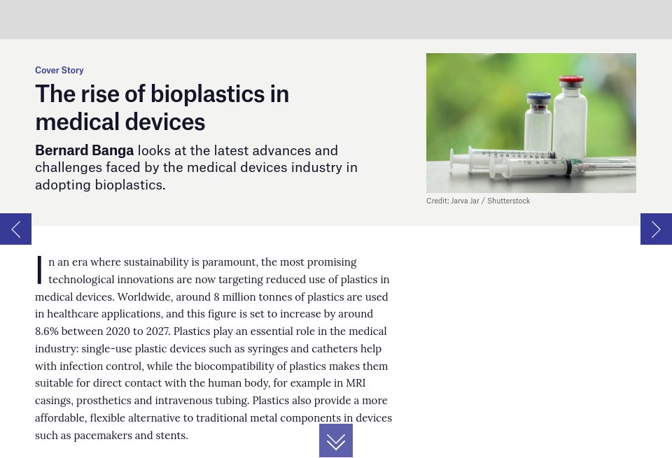 The rise of bioplastics in medical devices - Medical Technology | Issue ...