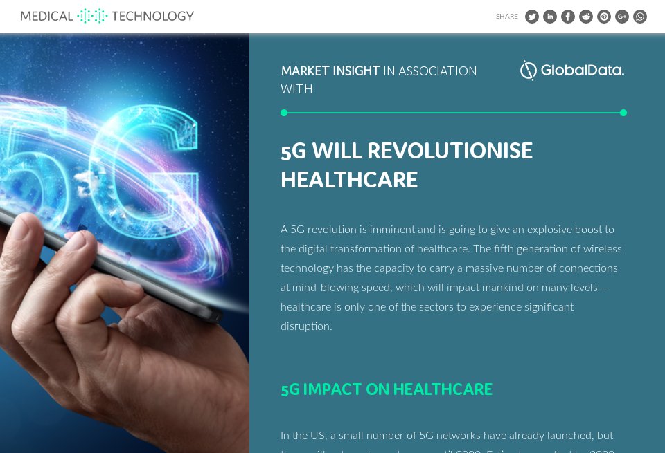 5G will revolutionise healthcare - Medical Technology | Issue 16 | June ...