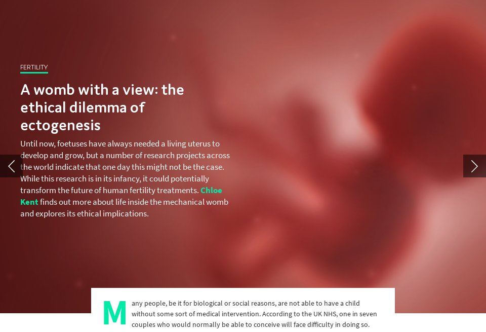 A womb with a view: the ethical dilemma of ectogenesis - Medical ...