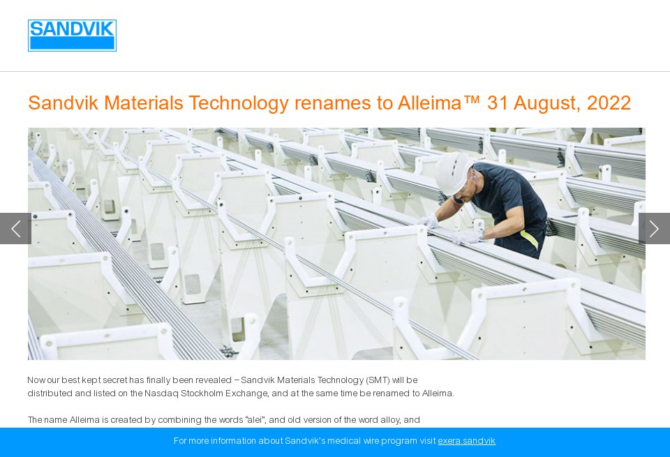 Sandvik - Medical Technology | Issue 51 | June 2022