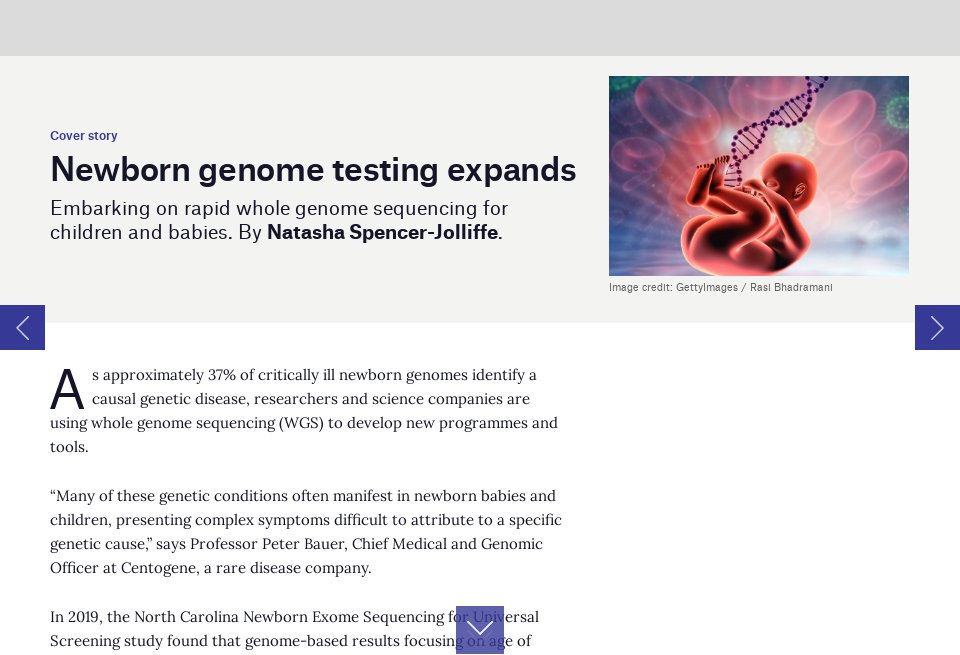 Newborn genome testing expands - Medical Technology | Issue 63 | June 2023