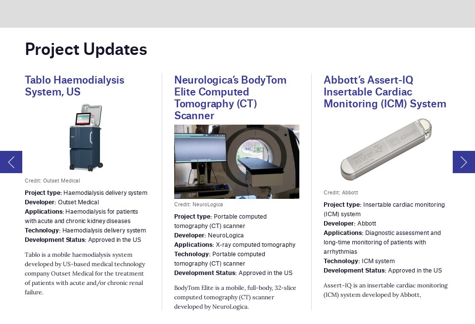Project Updates - Medical Technology | Issue 63 | June 2023