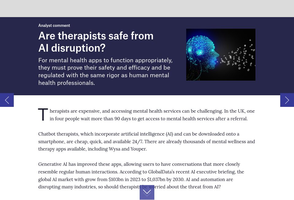 Are therapists safe from AI disruption? - Medical Technology | Issue 75 ...