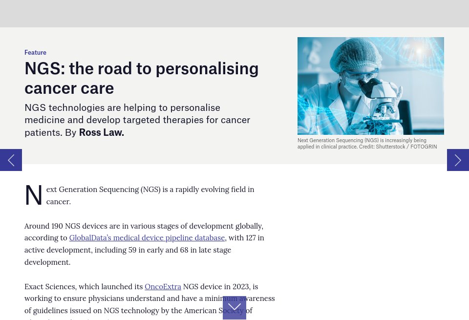 NGS: the road to personalising cancer care - Medical Technology | Issue 75 | June 2024