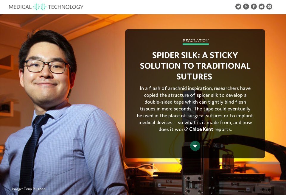 Spider silk: a sticky solution to traditional sutures - Medical ...