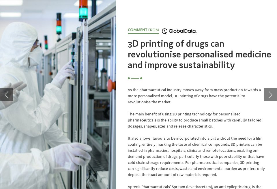 3D printing of drugs can revolutionise personalised medicine and ...