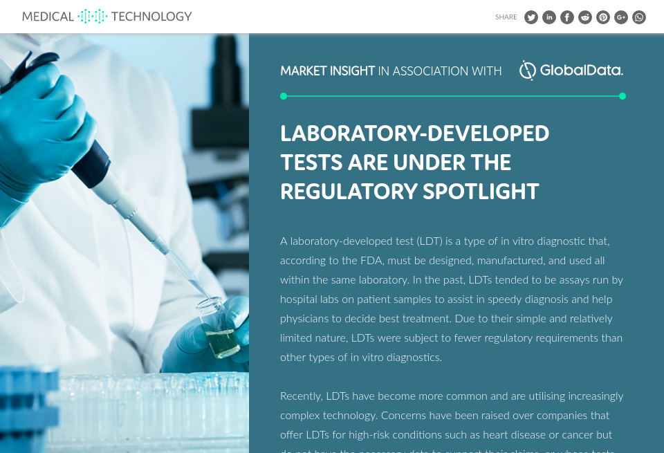 Laboratory-developed tests are under the regulatory spotlight - Medical ...