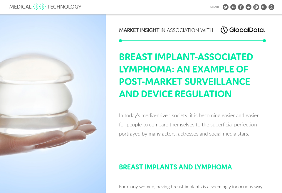 Breast implant-associated lymphoma: an example of post-market ...