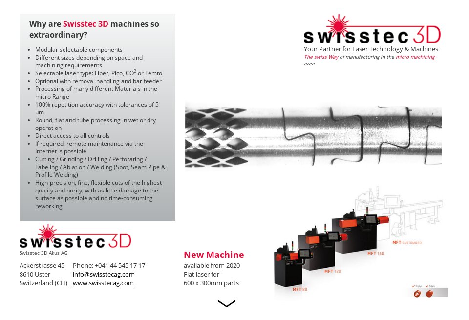 Swisstec 3D - Medical Technology | Issue 27 | May 2020