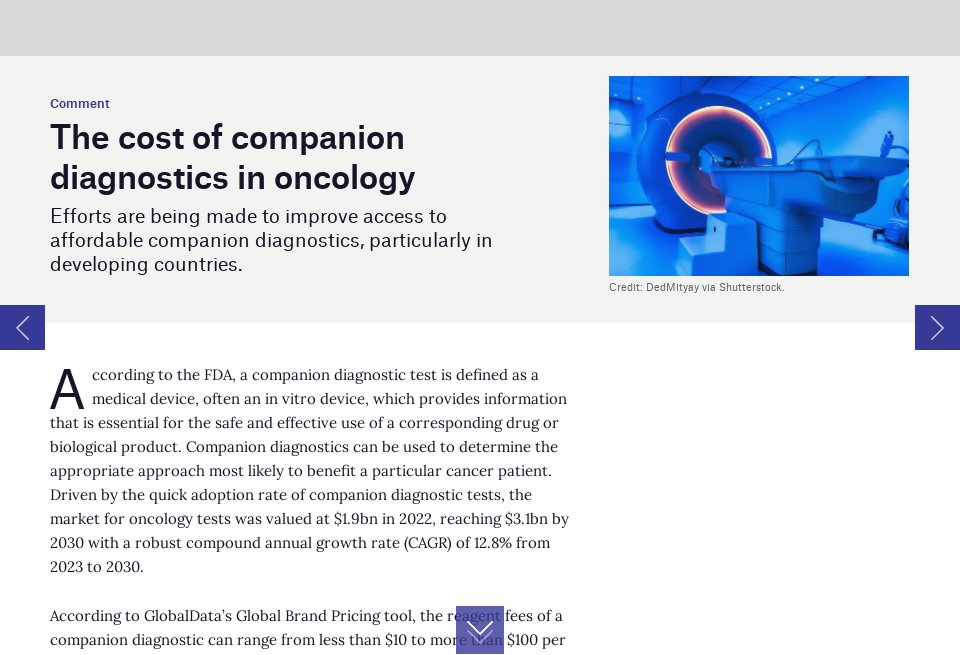 The cost of companion diagnostics in oncology - Medical Technology ...