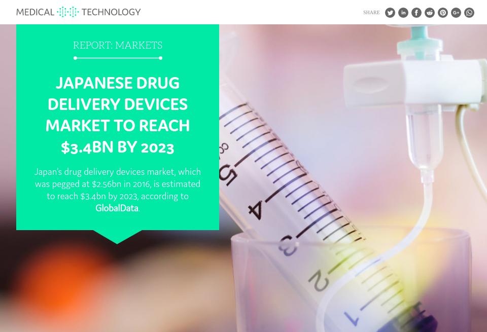 Japanese drug delivery devices market to reach $3.4bn by 2023 - Medical ...