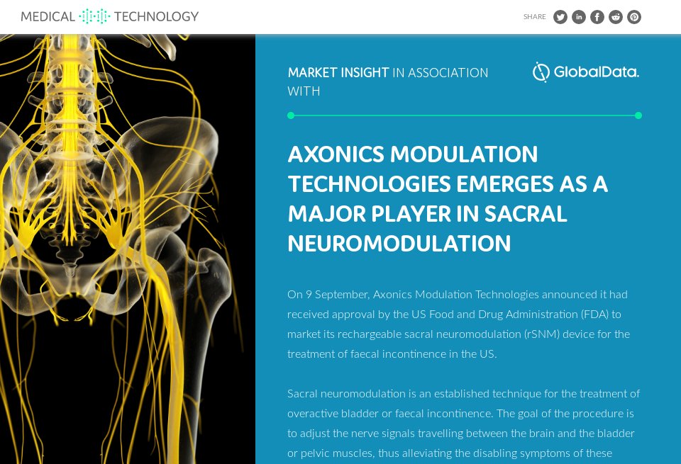 Axonics Modulation Technologies emerges as a major player in sacral neuromodulation - Medical ...
