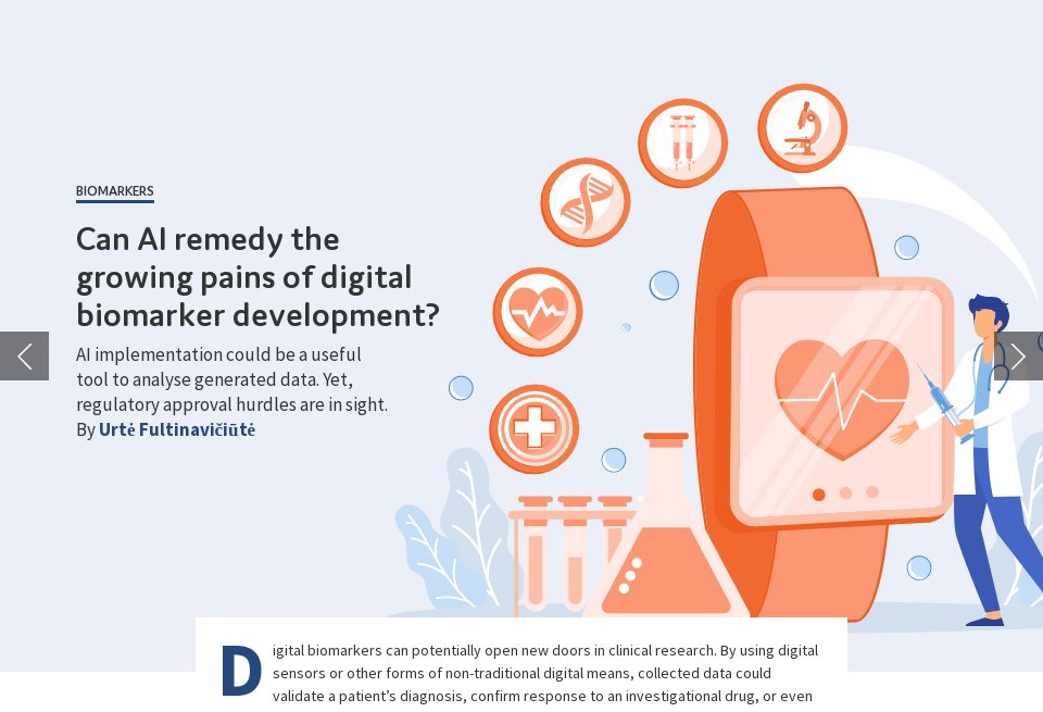 Can AI remedy the growing pains of digital biomarker development? - Medical Technology | Issue ...
