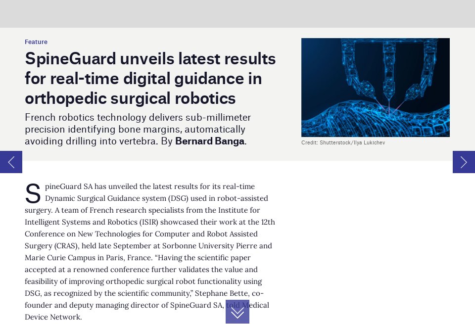 SpineGuard unveils latest results for real-time digital guidance in ...