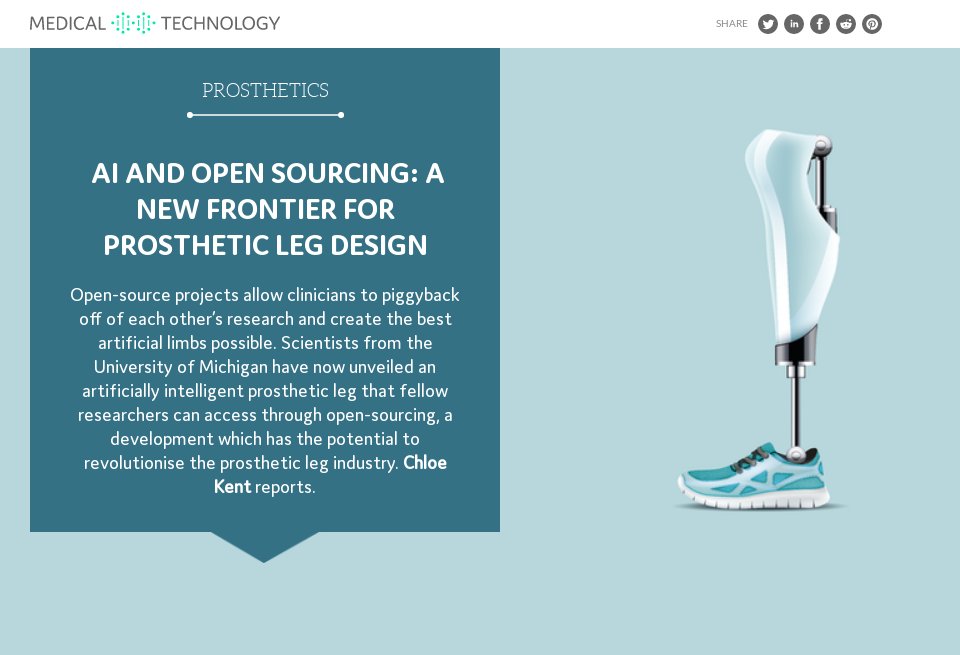 AI and open sourcing: a new frontier for prosthetic leg design ...