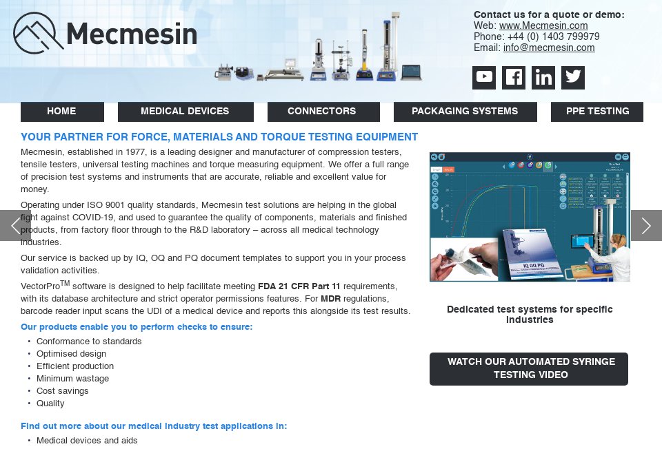 Mecmesin - Medical Technology | Issue 43 | September 2021