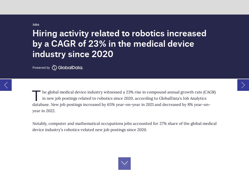 Robotics hiring trends in the global medical device industry since 2020 ...