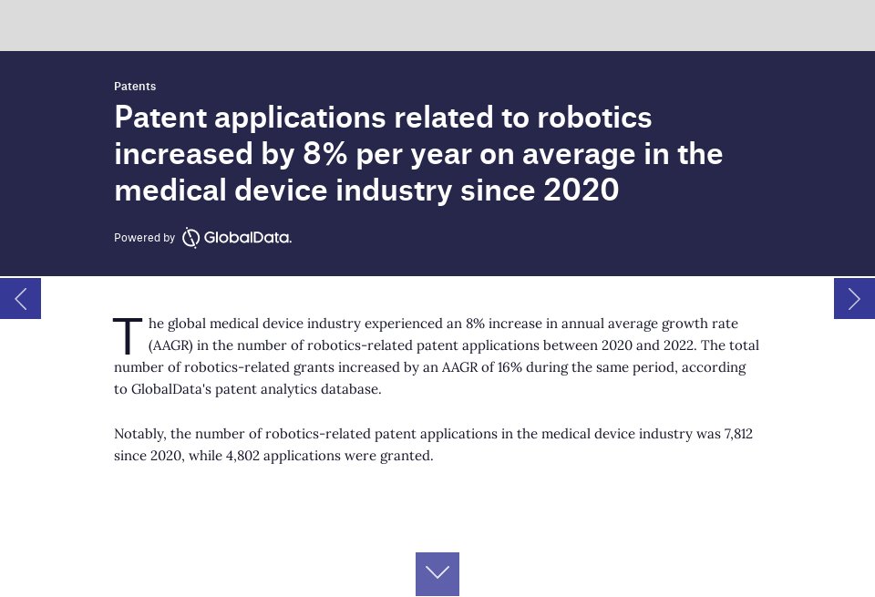 Robotics patent applications in the global medical device industry ...