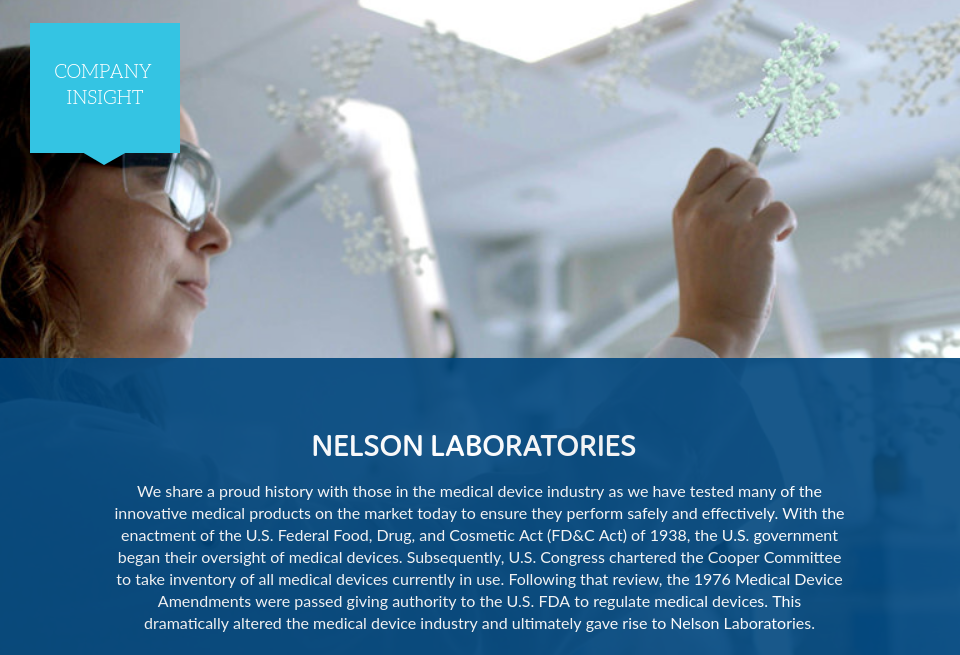 Nelson Labs Company Insight - Medical Technology | Yearbook 2018