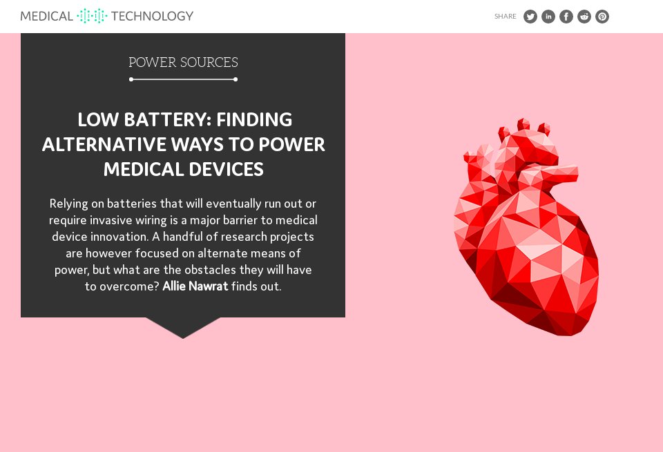 Low battery: finding alternative ways to power medical devices ...